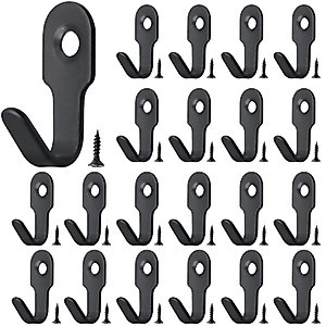 YANGZHI 40Pcs Stainless Steel Mini Hook Professional Picture Hanging Hardware Heavy Duty Coat Hooks Wall Mounted Utility Hooks Toilet Pendant Hook (Black)