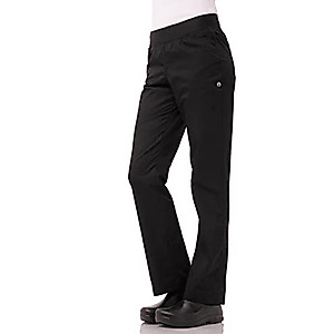 Chef Works Women's Lightweight Slim Chef Pants, Black, Large