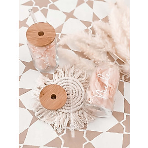 Personalized Iced Coffee Glass with Bamboo Lid & Plastic Straw, 16 oz Can Shaped Coffee Cup, Custom Holiday Gift Idea for Women Friends & Coffee Lover