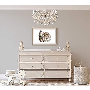 Bashful Bunny Floral Crown 11x17 (Unframed) Baby Nursery Wall Decor Prints (Option 1)