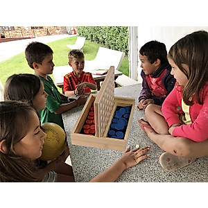 TOWO Wooden 4 in a Row Game - Classic Strategy Game for Adults Children-Connect The 4 Discs of Same Colour in a Row - Travel Games Family Board Games Toys Gift for 6 Years Old Kids Boys Girls Adults