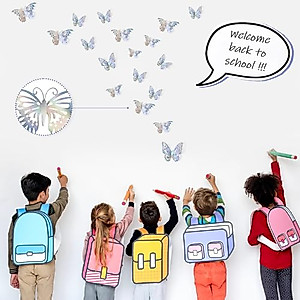 72 PCS Laser Butterfly Decorations, 3D Butterfly Decoration with 3 Styles 3 Sizes, Removable Butterfly Wall Decor Stickers (Laser)