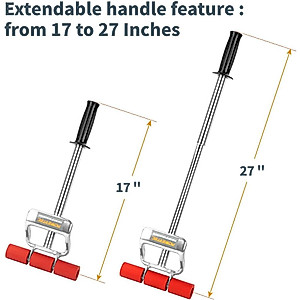 POWERTEC Extendable Floor and Wall Roller for Vinyl Flooring, Tile & Linoleum Roller with Extendable 17" to 27" Handle, 7.5" Wide for LVP, Veneer, Carpet, Wall Coverings, 1PK (71033V)