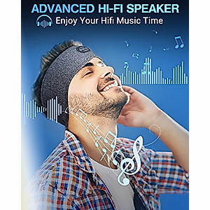 Sleep Headphones Bluetooth Sleeping Headband: 10Hrs Wireless Music Eye Mask with Soft Cozy Earbuds Comfortable Earphones for Side Sleepers (Small Size(C: 20"-22"))