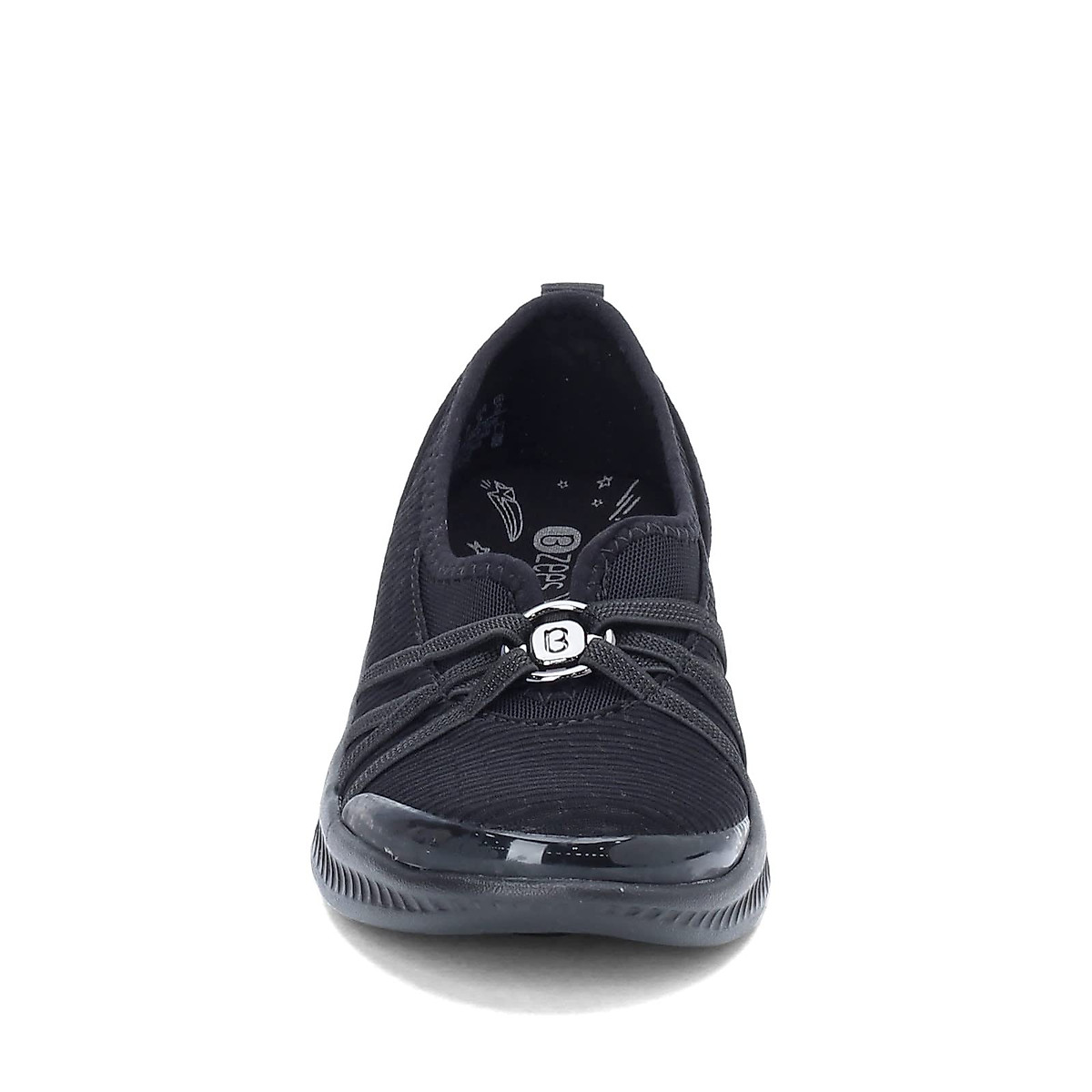 BZees Womens Niche Skimmers Ballet Flat, Black Mesh, 8 US