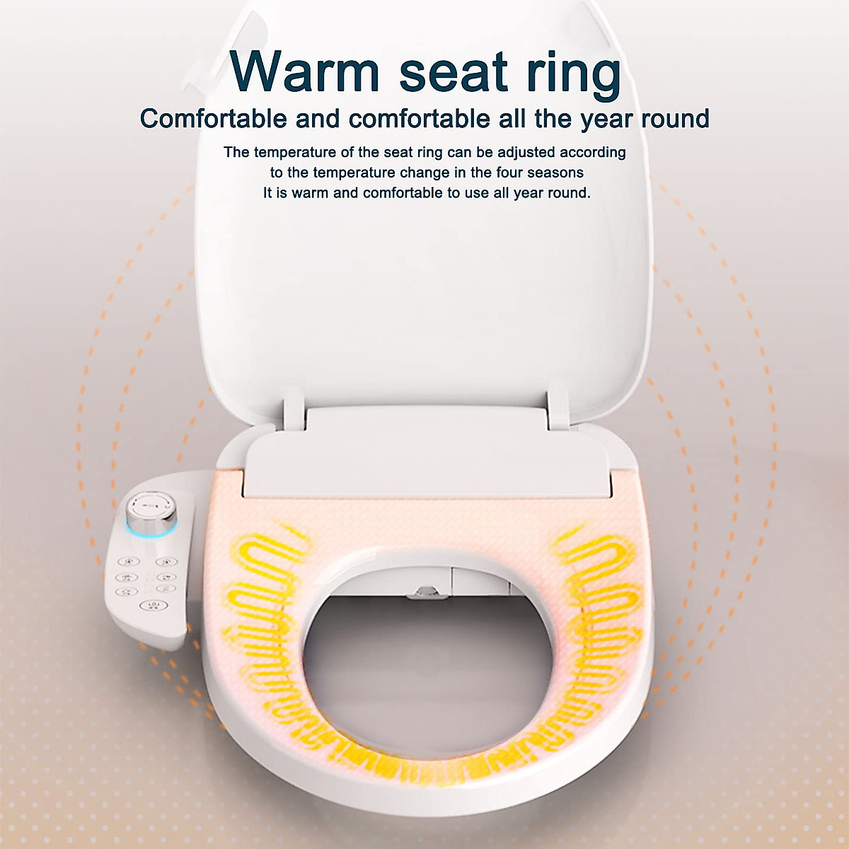 Electric Bidet Toilet Seat - Heated Smart Bidet with 4 Temperature Settings, Self Cleaning Attachment for Home and Hotel Bathrooms(us plug)