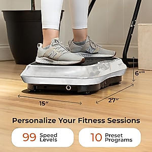 LifePro Vibration Plate Exercise Machine - Whole Body Workout Vibration Fitness Platform w/ Loop Bands - Home Training Equipment for Weight Loss & Toning - Remote, Balance Straps, Videos & Manual
