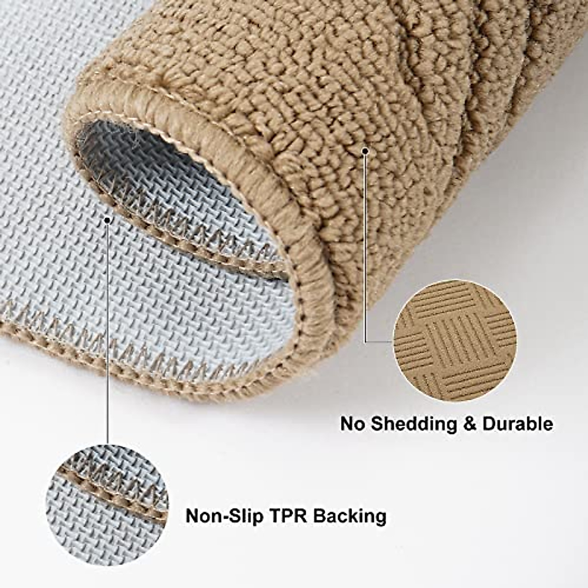 Pocass Indoor Doormat, Brown Front Door Mat, 20" x 32" Non Slip Durable Resist Dirt Entrance Rugs for Outdoor Entryway, Patio, Inside Porch, Low-Profile, Machine Washable