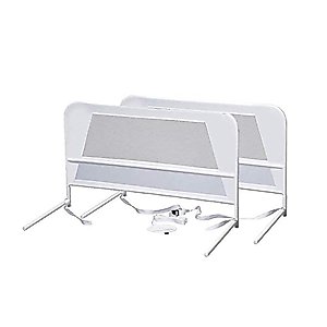 KidCo Double Pack Mesh and Steel Telescopic Toddler Child Bed Rail Guard 39 Inches Long for Twin, Double, Full Size Queen, and King Mattress, White