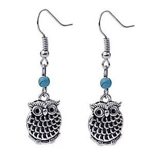 CUTIEJEWELRY Owl Bird For Women Ladies Jewelry Dangle Earrings (Owl) 4 PAIRS