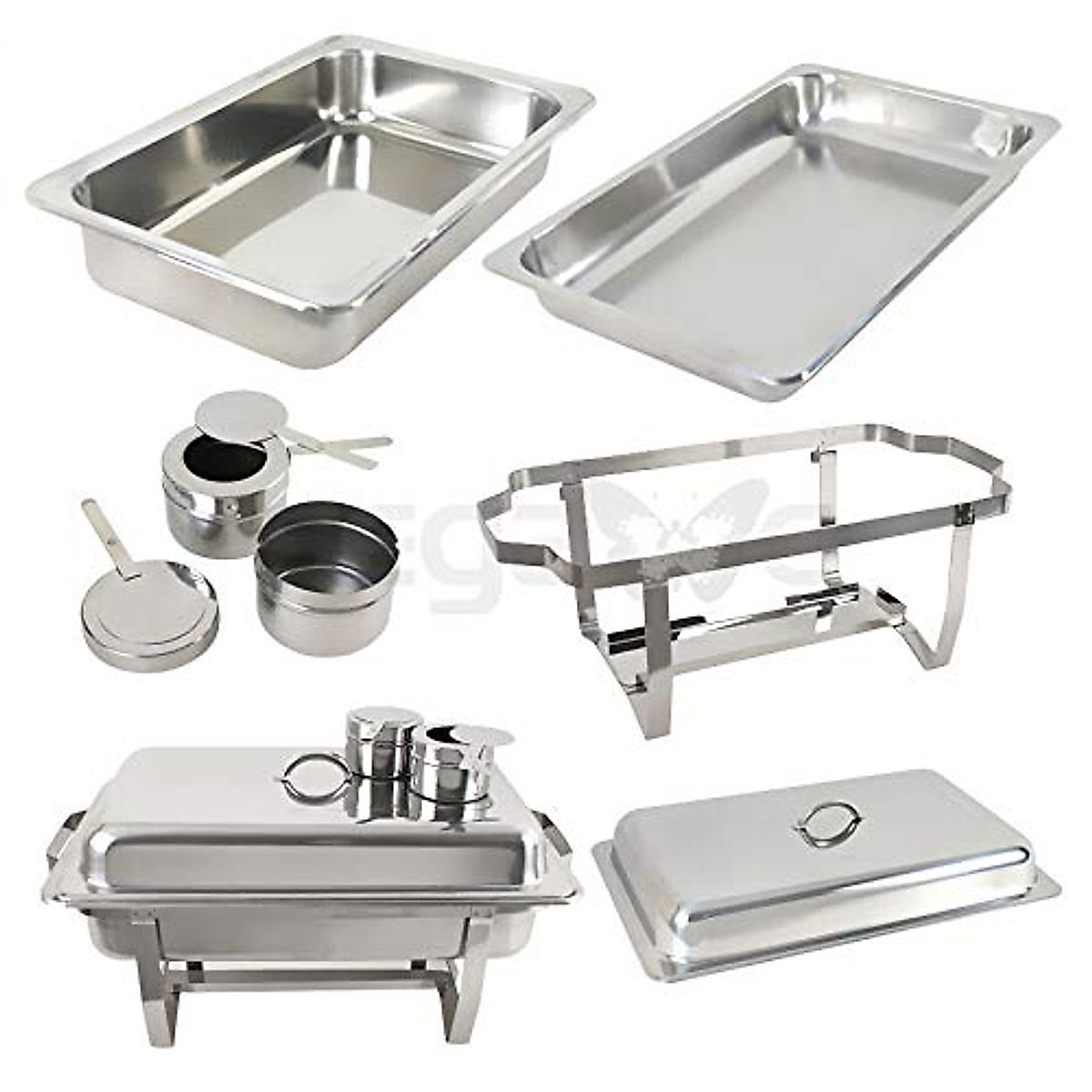 TimmyHouse Catering Stainless Steel Chafer Chafing Dish Sets 8 Qt Full Size Buffet 4 Pack