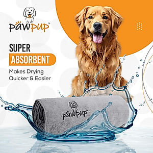 PAWPUP Dog Towels for Drying Dogs Super Absorbent Microfiber Pet Grooming Towel for Dogs, Cats and Other Pets (55 x 28 Inches, Grey)