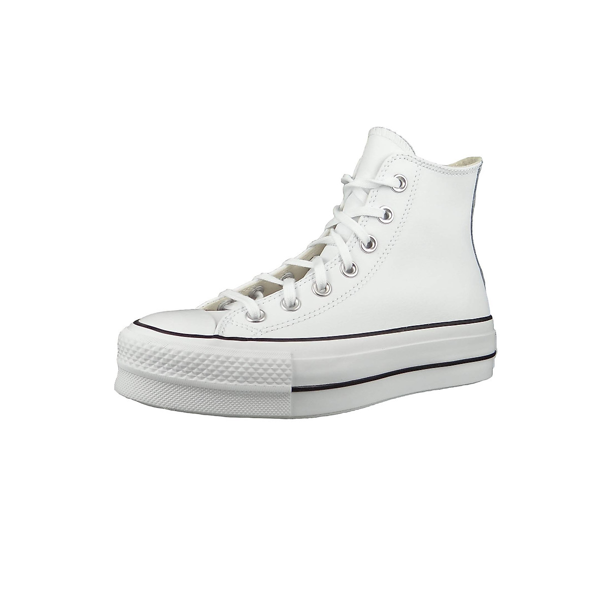 Converse Women's Chuck Taylor All Star Lift Clean HIGH TOP Sneaker, White/Black/White, 6 M US
