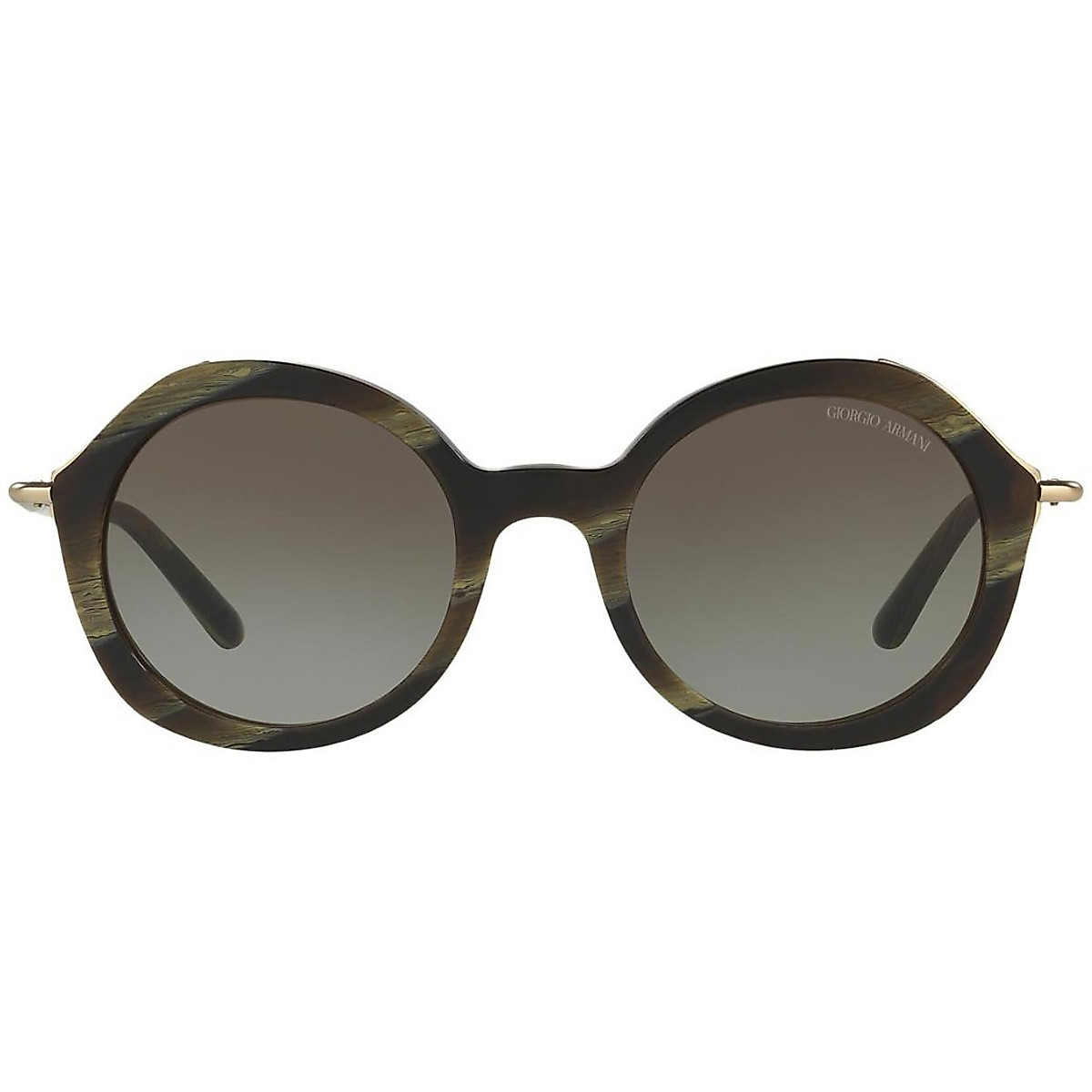 GIORGIO ARMANI AR8075F - 54968E Sunglasses Matte Striped Green Horn w/Green Gradient Lens 48mm