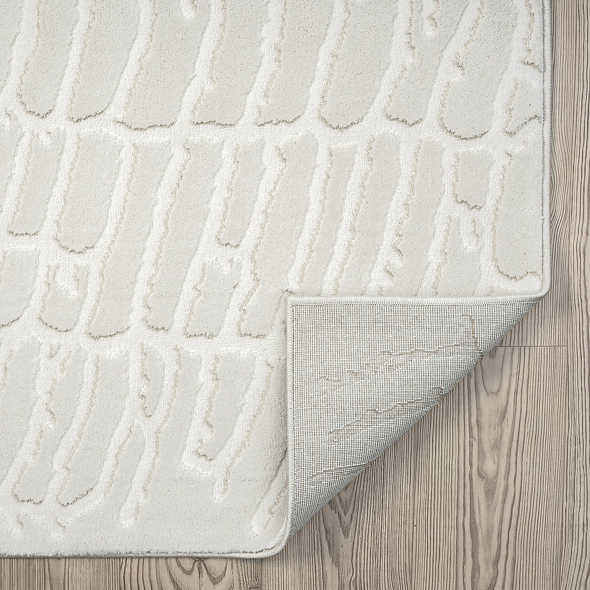 Abani Cream Area Rug for Living Room, Bedroom - Pebble Pattern - 8 x 10 - Durable & Easy to Clean