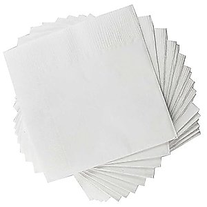 1 Ply White Cocktail/Beverage Napkins- Package of 500ct