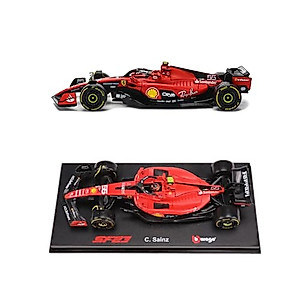 HTLNUZD Bburago 2023 1/43 SF23#55 Racing Model Car for F1 Scuderia Ferrari 1:43 SF23#55 Sainz Alloy Car Die Cast Car Model Adult Gift (Hardbound Version)
