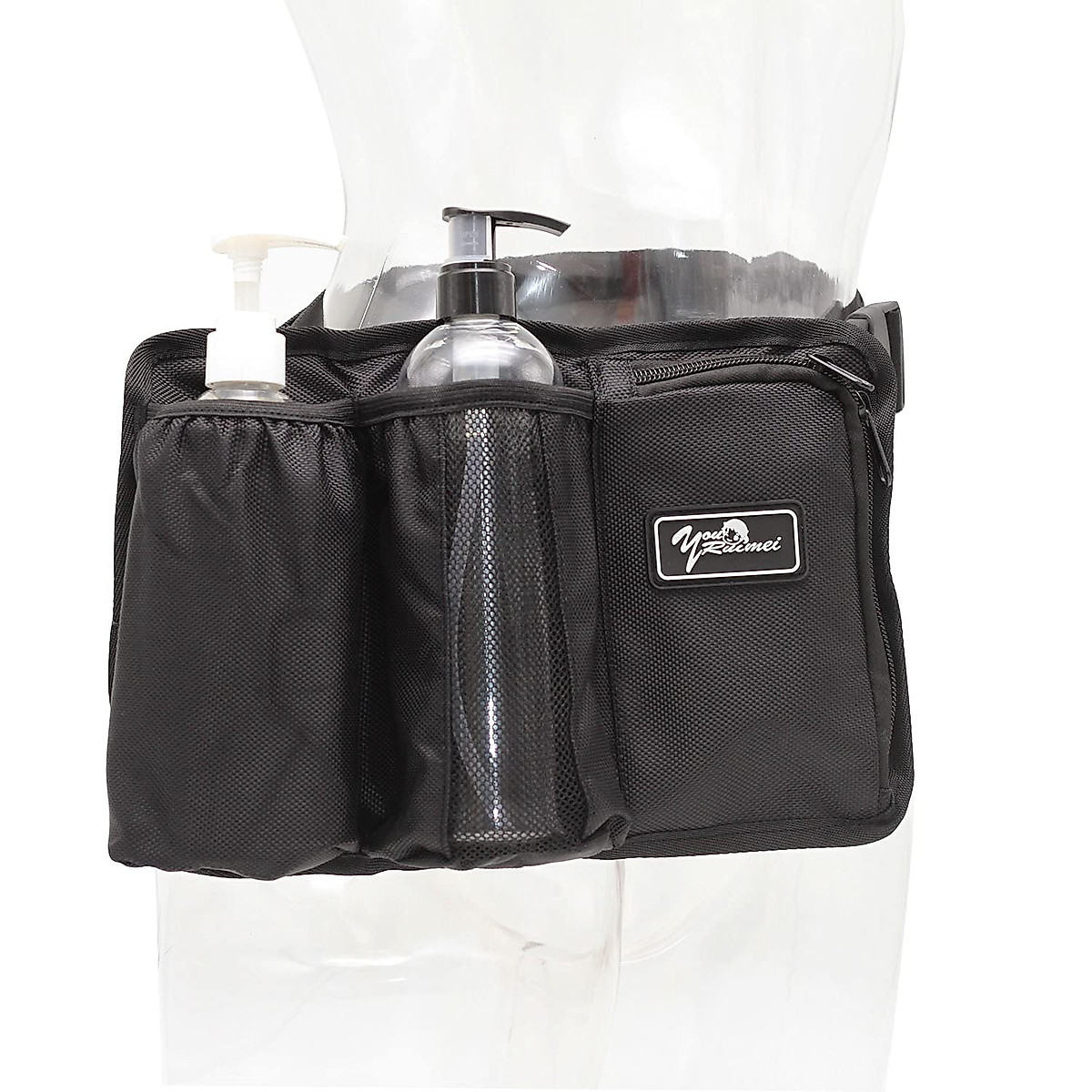 YOURUIMEI Essential Oil Fanny Pack According to the Master Fanny Pack, Essence Oil Bottle Sleeve Massage Bottle Storage Bag Wash and Protect the Bottle Storage Bag (Rose red) (3 bottle, Black)