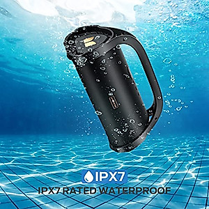 Monster Adventurer Max Portable Bluetooth Speaker, IPX7 Waterproof Wireless Speaker with Subwoofer Rich Bass, 100W Stereo Loud Sound Speaker with 24H Playtime for Outdoor Party, Pool Beach, Gold