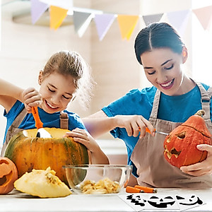 【Clearance】Pumpkin Carving Kit - 4 Easy Halloween Pumpkin Carving Tools Set with 10 Stencils Patterns, Professional Heavy Duty Pumpkin Carving Knife for Family Party Halloween Decorations Decor