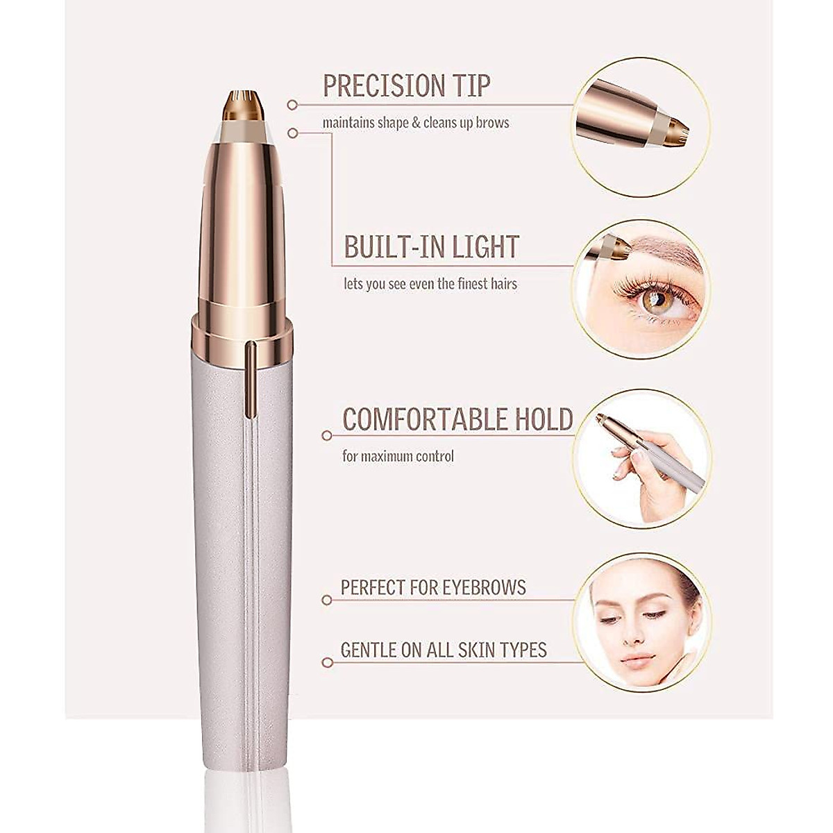 MEIYIXIN Electric Eyebrow Trimmer for Women, Precision Hair Removal, Battery Charging, Easy to Use, Multipurpose, Stylish and Portable