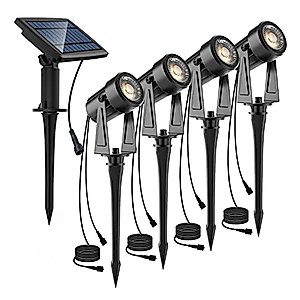 SUNTHIN Solar Landscape Lights, Solar Spot Lights Outdoor Auto On/Off, Waterproof Lanscape Lighting for Yard, Garden, Lawn, Plant, Tree, Wall, Fence (Warm White)