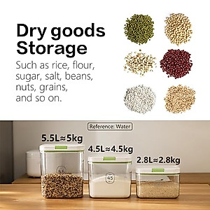 LivLab Rice Dispenser - with Measuring Cup Grain Container Bin for Kitchen Pantry Storage, BPA Free,4.5 L/4.6qt/5kg