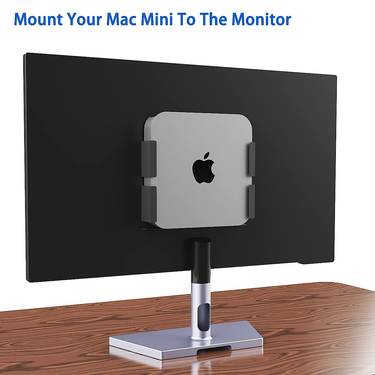 Hikig Mac Mini VESA Mount/Wall Mount/Under Desk Mount, Custom Mount for The Mac Mini, Mac Mini VESA Mounting Stand/Mounting Bracket - Black