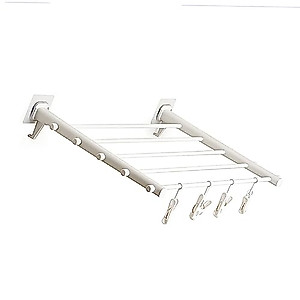 Cabilock Drying Rack Wall Mounted Drying Rack Heavy Duty Coat Hangers Collapsible Hangers Towels Drying Rack Metal Hanger Laundry Drying Rack Drying Coat Hanger Clothing Drying Rack White