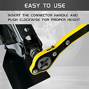 TONDA Jack Ratchet Wrench, Auto Labor-Saving Car Jack Wrench for Scissor Jack, 360 Degree Swivel Lug Wrench for Tire Jack, Forward and Reversal Knob Design
