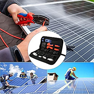 Solar Crimping Tool Set for 2.5/4/6 mm² Solar Panel PV Cable with 12 Pieces Male Female Solar Panel Cable Connector and 2 Pieces Solar Connector Wrench for Solar Panel Cable Connection (Set 2)