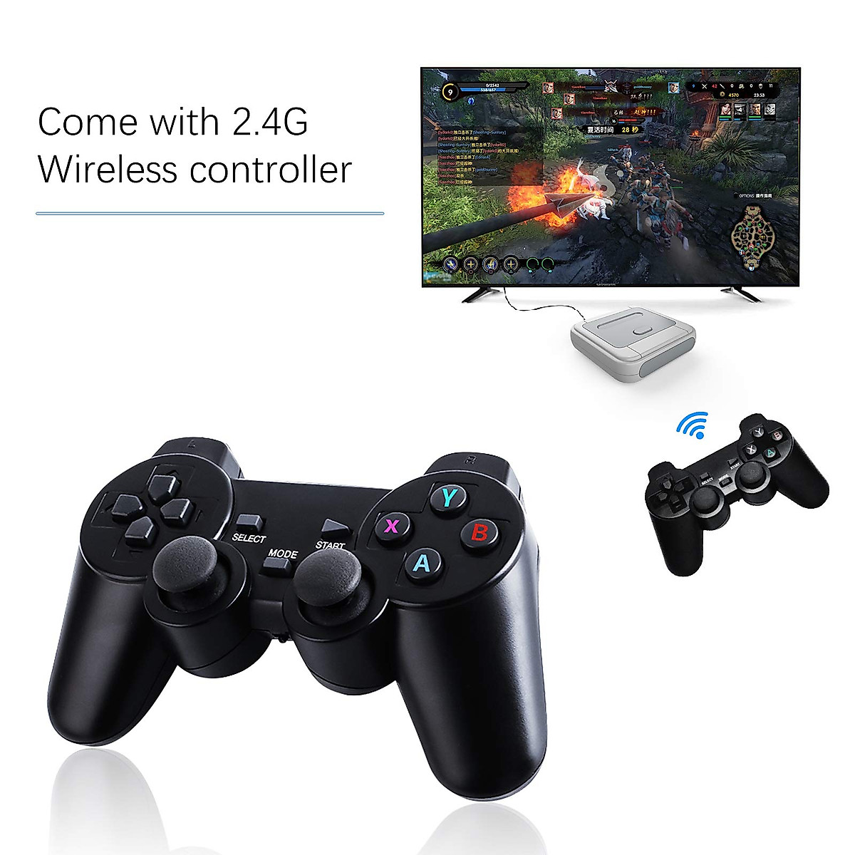 DIKDOC Video Game Console Emulator Console Arcade Emulator Kids Retro Game Console Pre-Install 41,000 Games ROM HDMI Output 128G Mini Portable Support NES/N64/PS1/Sega Console