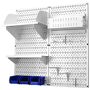 Wall Control Pegboard Hobby Craft Pegboard Organizer Storage Kit with White Pegboard and White Accessories