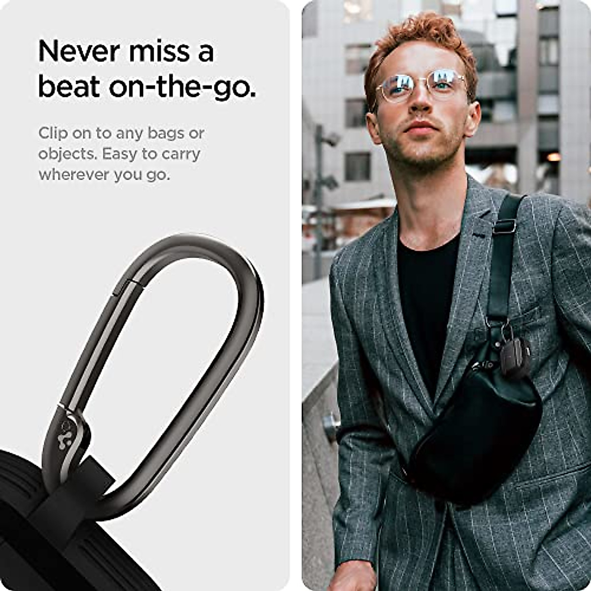 Spigen Rugged Armor Designed for Airpods 3rd Generation Case Protective Airpods 3 Case with Keychain (2021) [Durable Dual Layer Protection] - Matte Black