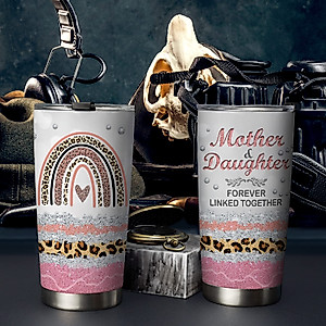 20oz Mother and Daughter Tumbler, Grandma, Mother Gifts, Coffee Thermos for Women, Stainless Steel Double Wall Vacuum Insulated Coffee Mug, Travel Cup with Lid