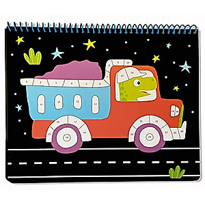 Sticker by Number Dinosaurs, Diggers, & More For Kids Ages 3 to 6: 15 Pictures Include Dinosaurs, Trucks, Cars, Rockets, Trains, Planes, and more!