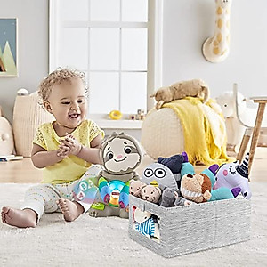 BAIYOUKE 2 Pack Storage Baskets, Foldable Organizing Basket Bin for Home, Nursery, Closet & Shelves Organization | Storage Basket Cube Shelf Organizer (Grey)