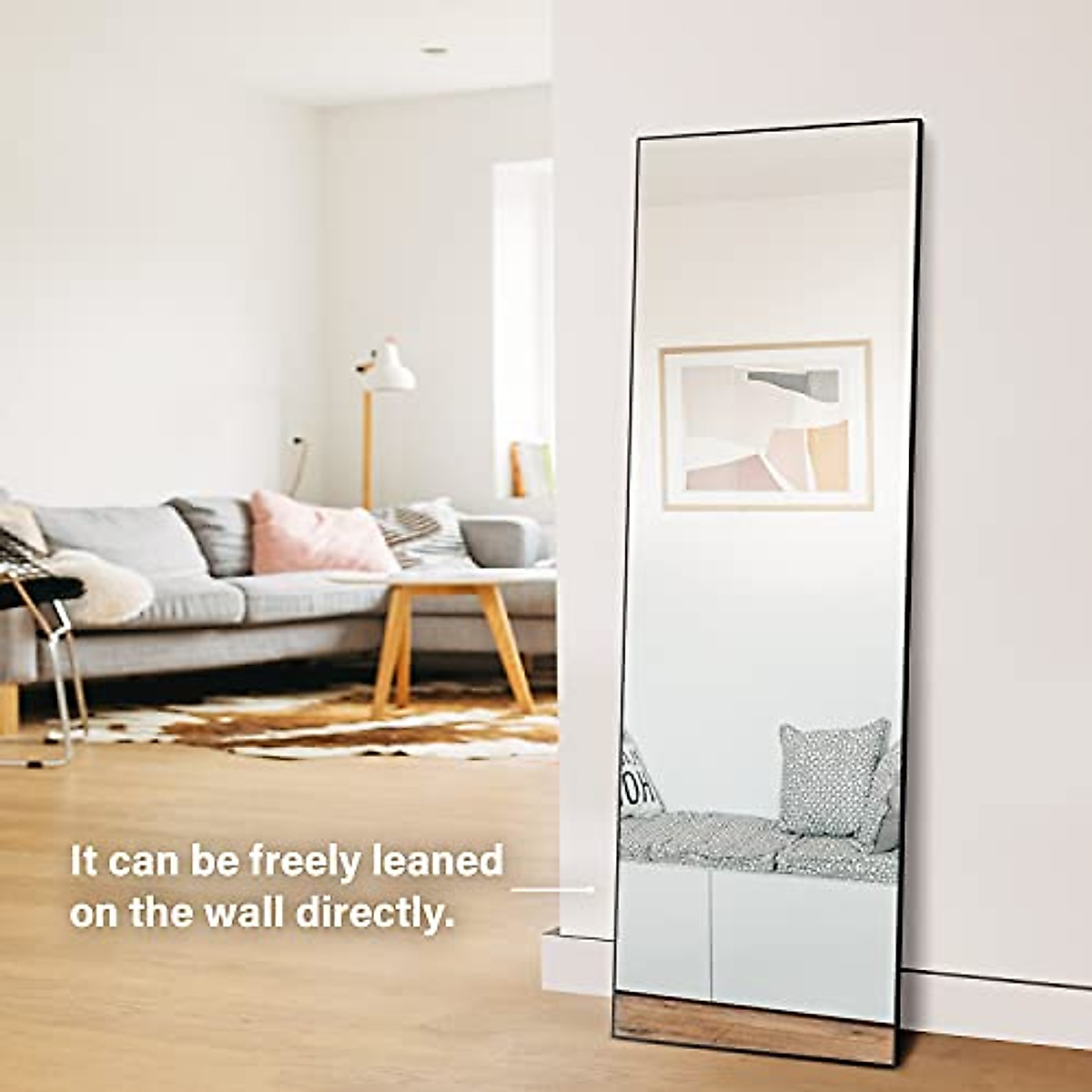 YSSOA Round Wall Mirror, Circle Mirror for Bathroom, Entry, Dining Room & Living Room Metal Black Frame Wall Mount Mirror, 24 inch