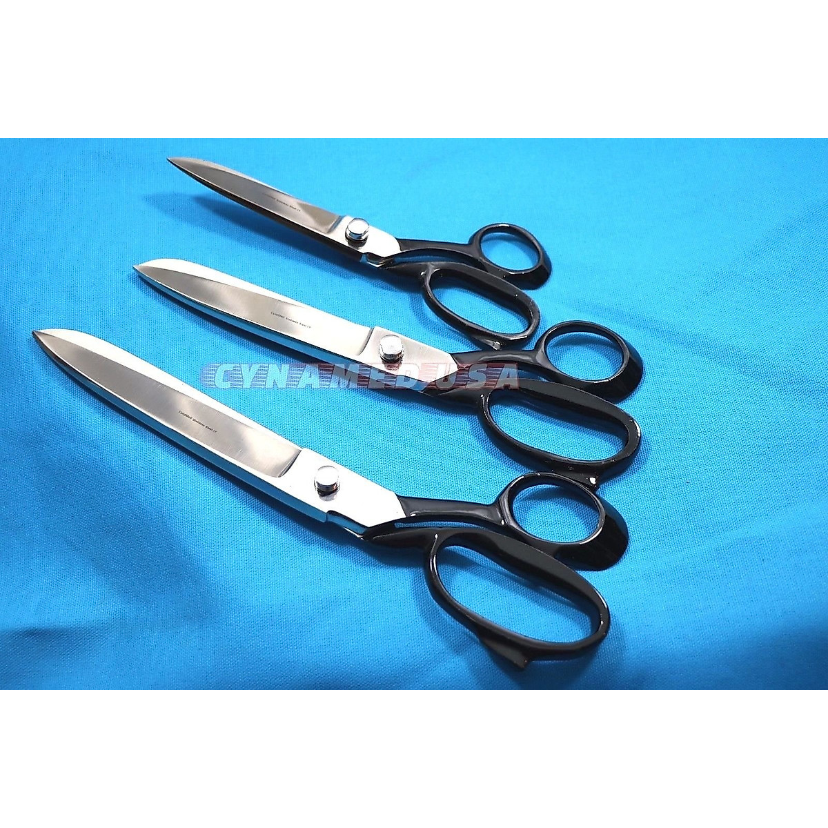 New German Heavy Duty Upholstery Sewing Dressmaking Carpet/Shear Tailor Fiber Cutting Scissors 8"+10"+12" -Long Last (Set of 3)