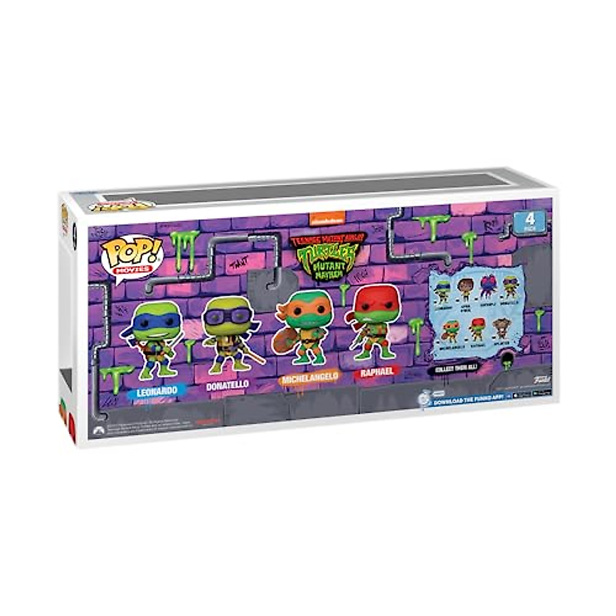 Funko Pop! Movies: Teenage Mutant Ninja Turtles: Mutant Mayhem - Ninja Turtles 4-Pack (Glow in The Dark), Amazon Exclusive