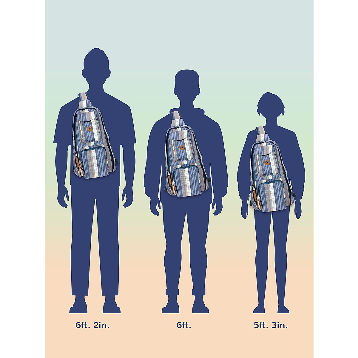 Ocean Pacific Crossbody Sling Bag for Everyday Use, Travel, Work - Casual Daypack for Men Women (Navy)