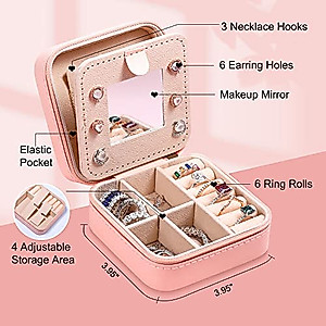 Parima Mom Christmas Gifts - Travel Jewelry Case for Women, Gifts for Mom from Daughter, Mom Gifts for Women, Birthday Gifts for Mom, Christmas Gifts for Mom - Letter C, Pink