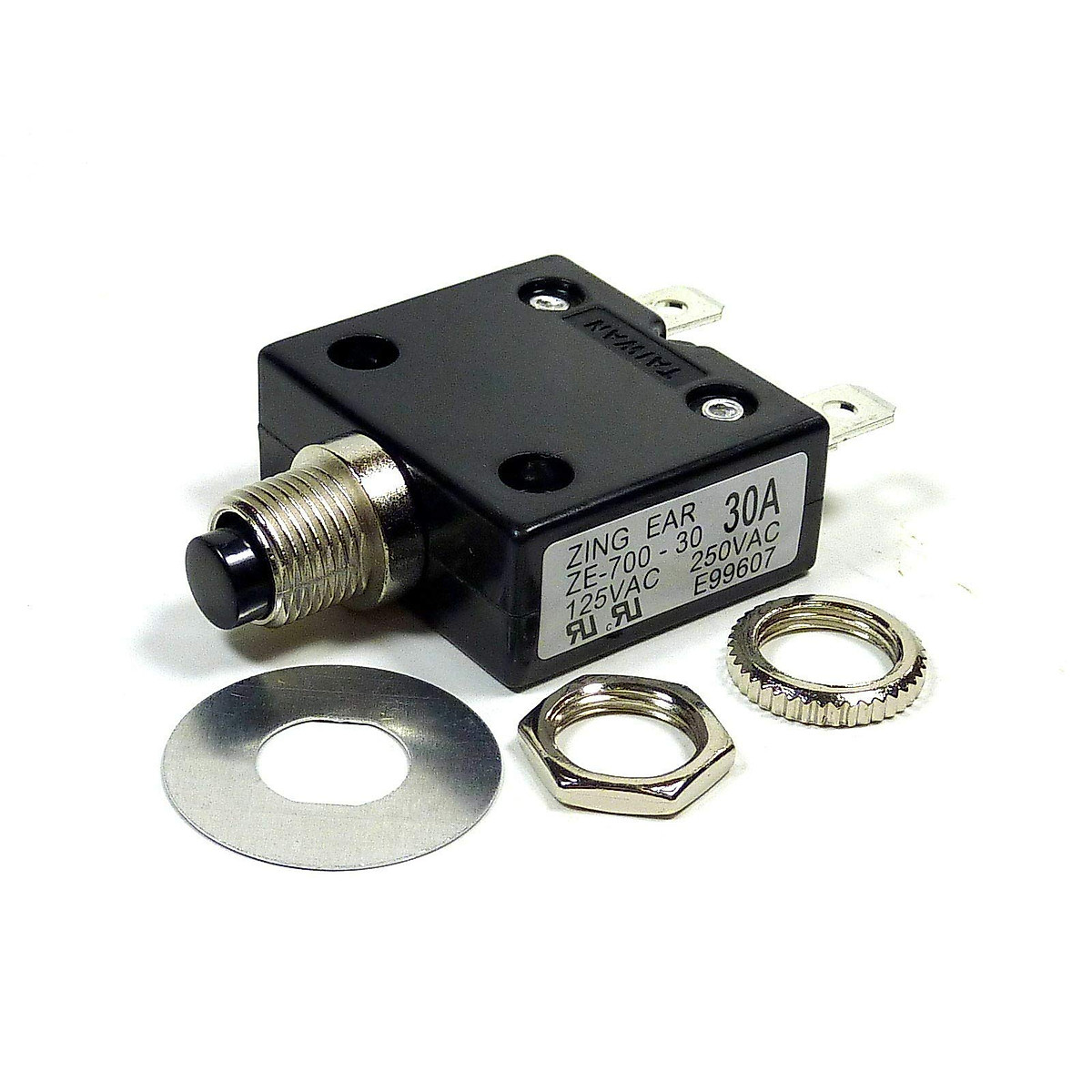 (2-Pack) Philmore B7030 30 Amp Push Button Circuit Breaker 32V DC or 250V AC