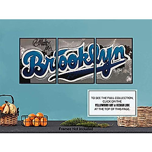 Brooklyn Wall Art - NYC Wall art - New York Wall Decor - Graffiti Wall Decor Photo Set - 8x10 Urban Hip Hop Street Art Mural - Home Decoration for Apartment, Bedroom, Living Room - New Yorker Gifts