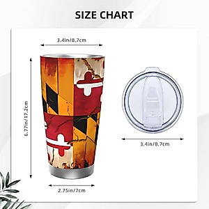 WXZYFP Car cup (single silver rim), can use a straw or drink directly, easy to use.vintage wooden maryland flag