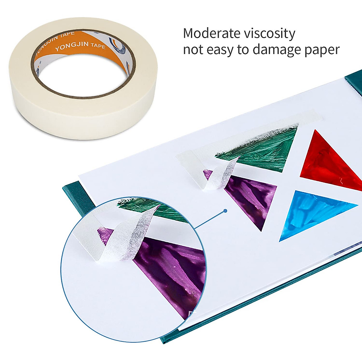 JSY Tape, self-Adhesive Acid-Free Tape Masking Tape, General Purpose Masking Tape Bulk Multipack for Basic Use (1 inch x 180 feet)