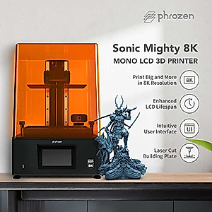 phrozen Sonic Mighty 8K LCD Resin 3D Printer, Monochrome/Mono LCD Screen, Mass-Produce 3D Printed Models with Ultra-high 8K Resolution, L21.8 x W12.3 x H23.5 Printing Volume