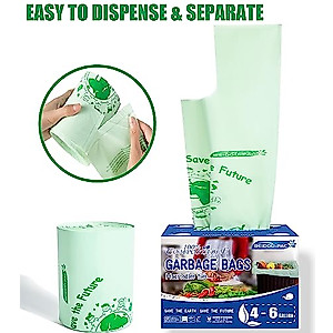 BEIDOU-PAC 4-6 Gallon Compostable Trash Bags, 50 Count, Compost Bags Kitchen Trash Bags with Handle, Sturdy Biodegradable Garbage Bags Food Scrap Waste Bags, ASTM D6400, US BPI Certified
