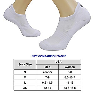 EVERSWE 6 Pairs Ankle Athletic Running Socks Low Cut Sports Tab Socks for Men and Women (White, S)