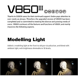 Godox Camera Flash Speedlight V860III-C for Canon [Upgraded Li-on Battery] Compatible with Canon Digital Cameras 6D 7D 50D 60D 500D 550D 600D 650D 1000D 1100D 1DX 580EX II 5D Mark II III